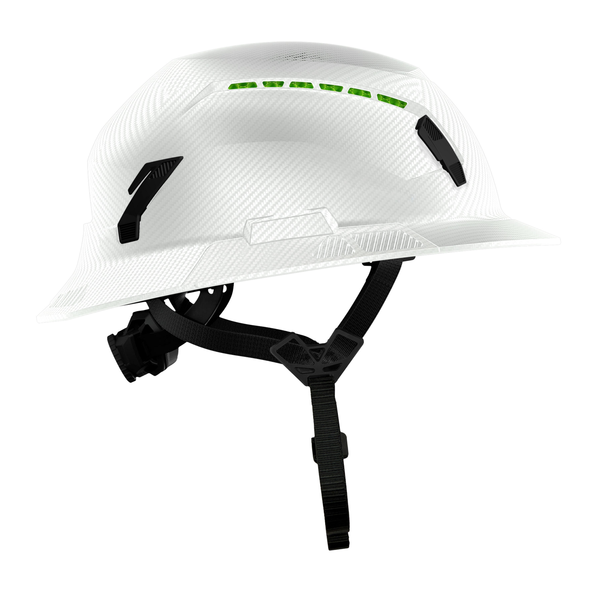 Studson SHK-1 Vented Full Brim Class C Type II - White Carbon HD Safet ...